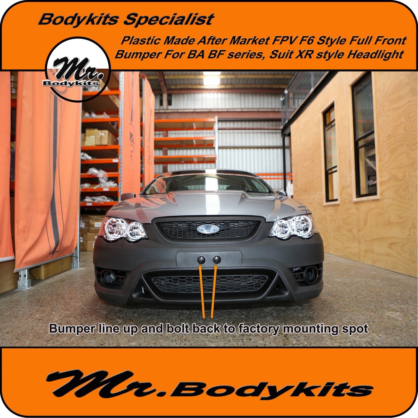 Ford Falcon BA BF Plastic F6 FPV Style Front Bumper For Sedan / Wagon