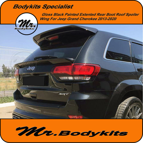 WK Jeep Grand Cherokee Extended Gloss Black Painted Roof Spoiler Wing ...