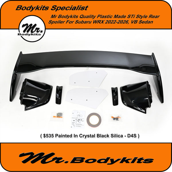 Subaru WRX VB Plastic STi Rear Boot Spoiler Wing for VB 2022-2025 Seda ...