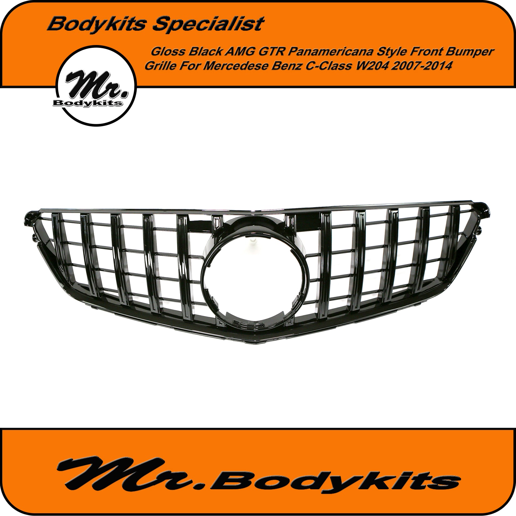 Mercedes Benz C-Class W204 GT Style Front Bumper Grille 2007-2014 (Glo ...