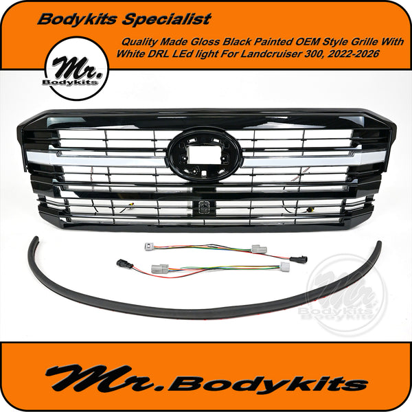 Front Grille with Integrated LED DRL Light Suitable For Toyota Landcru ...