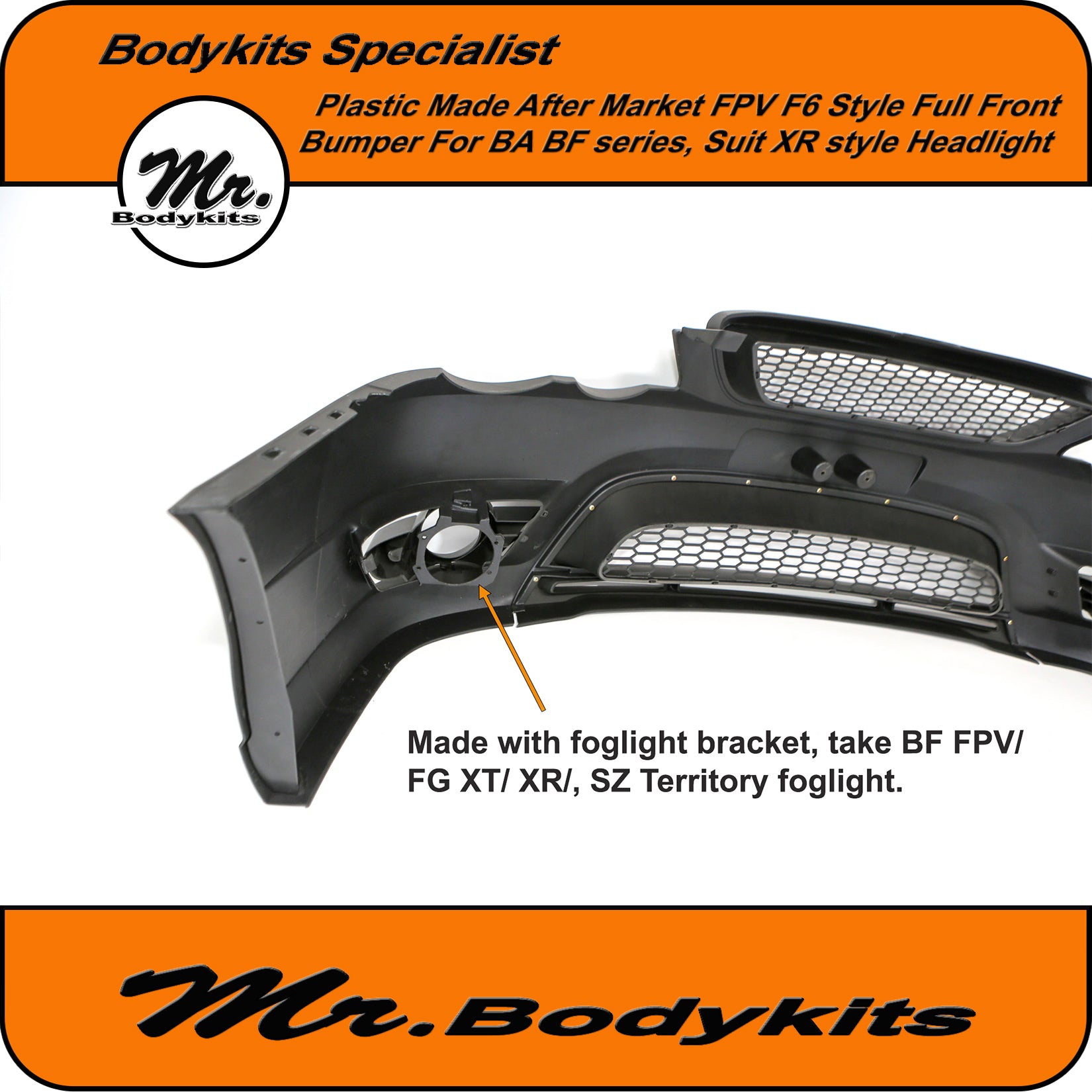 Ford Falcon BA BF Plastic F6 FPV Style Front Bumper For Sedan / Wagon