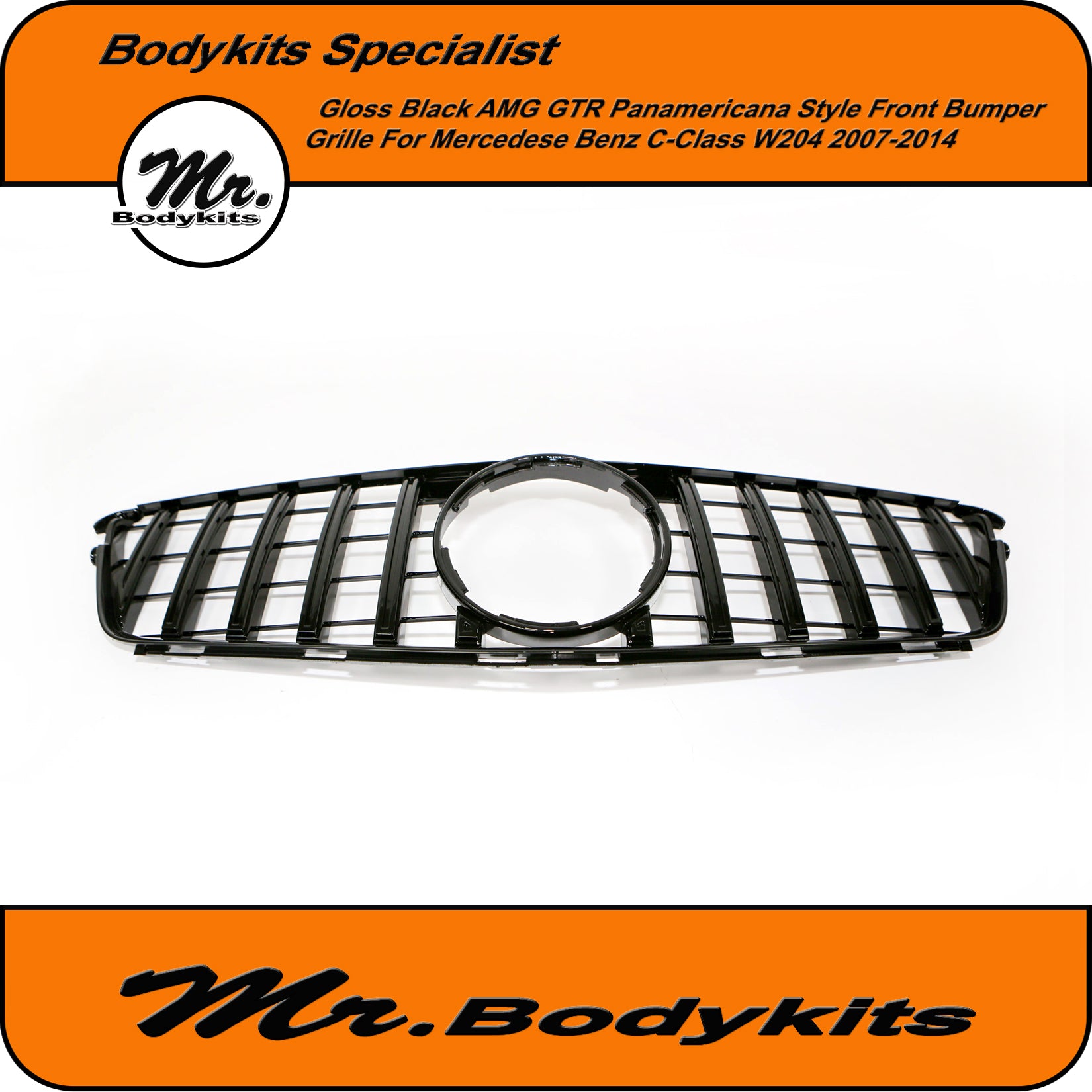 Mercedes Benz C-Class W204 GT Style Front Bumper Grille 2007-2014 (Glo ...