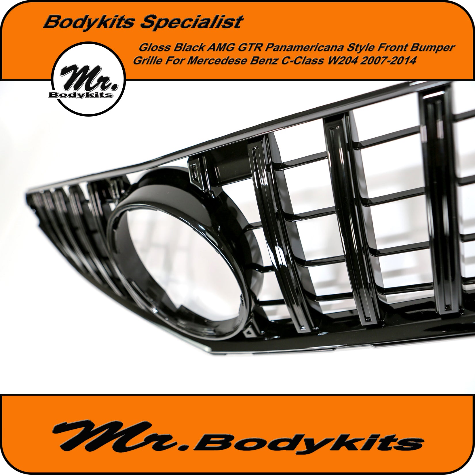 Mercedes Benz C-Class W204 GT Style Front Bumper Grille 2007-2014 (Glo ...