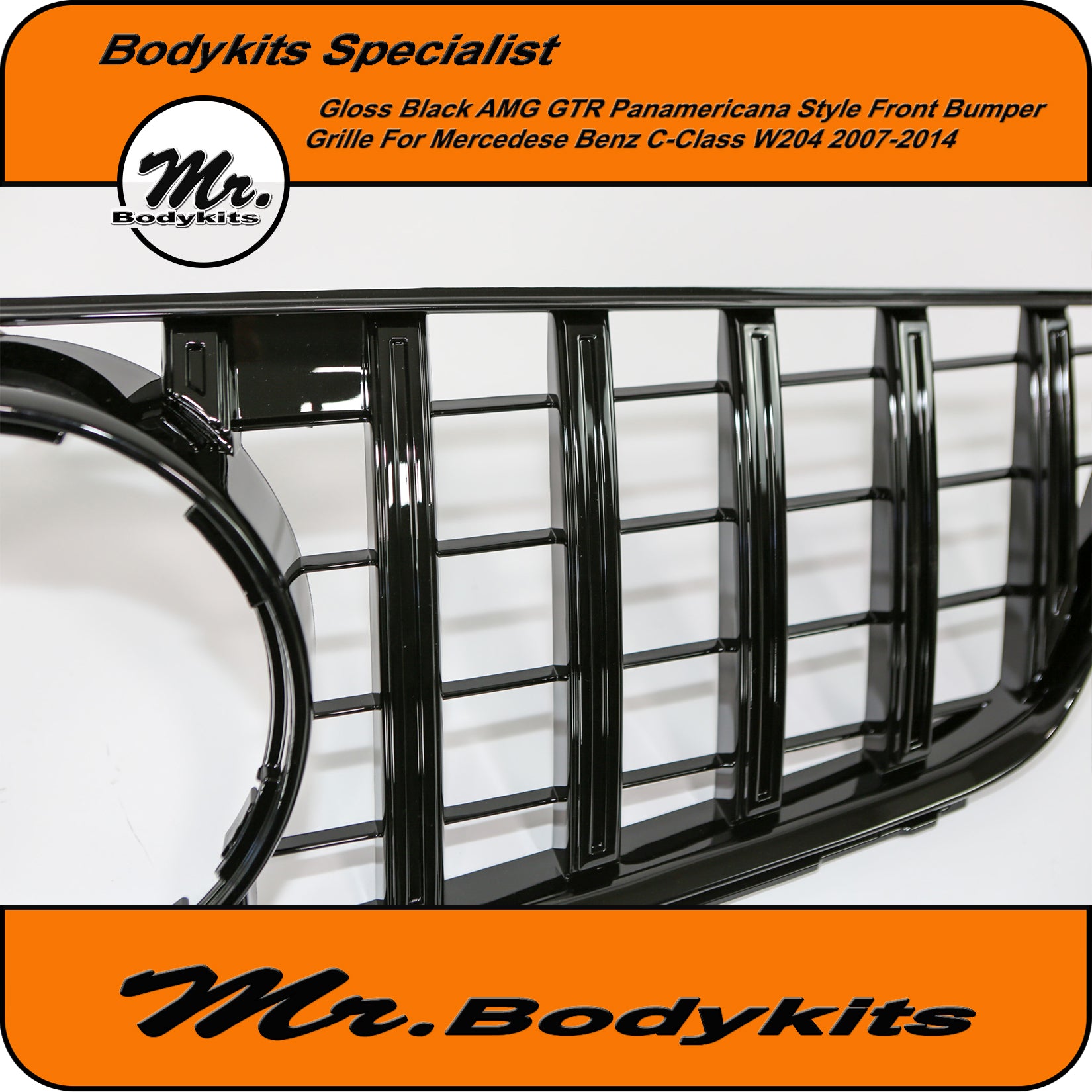 Mercedes Benz C-Class W204 GT Style Front Bumper Grille 2007-2014 (Glo ...