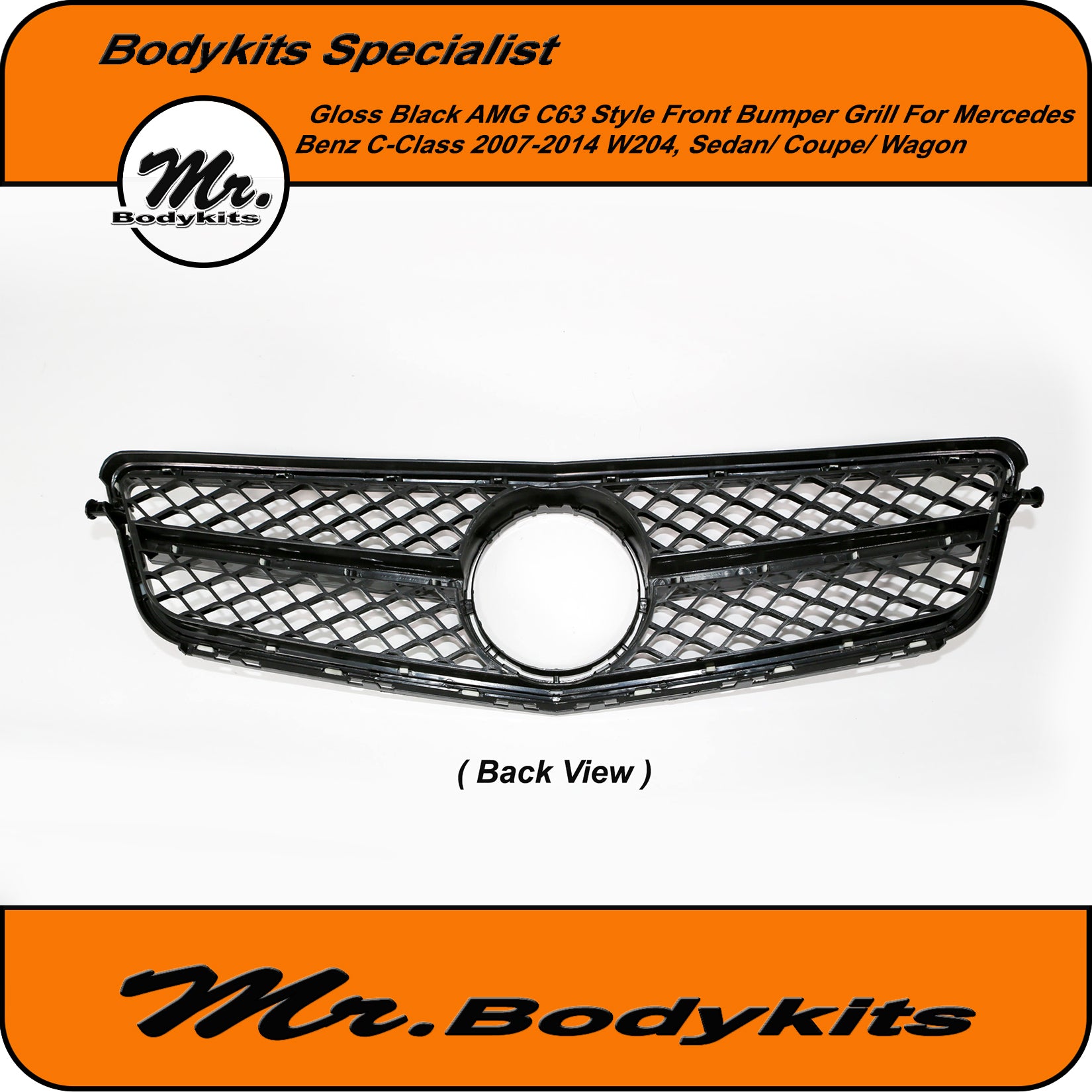 Mercedes Benz C-Class W204 C63 Style Front Bumper Grille 2007-2014 (Gl ...