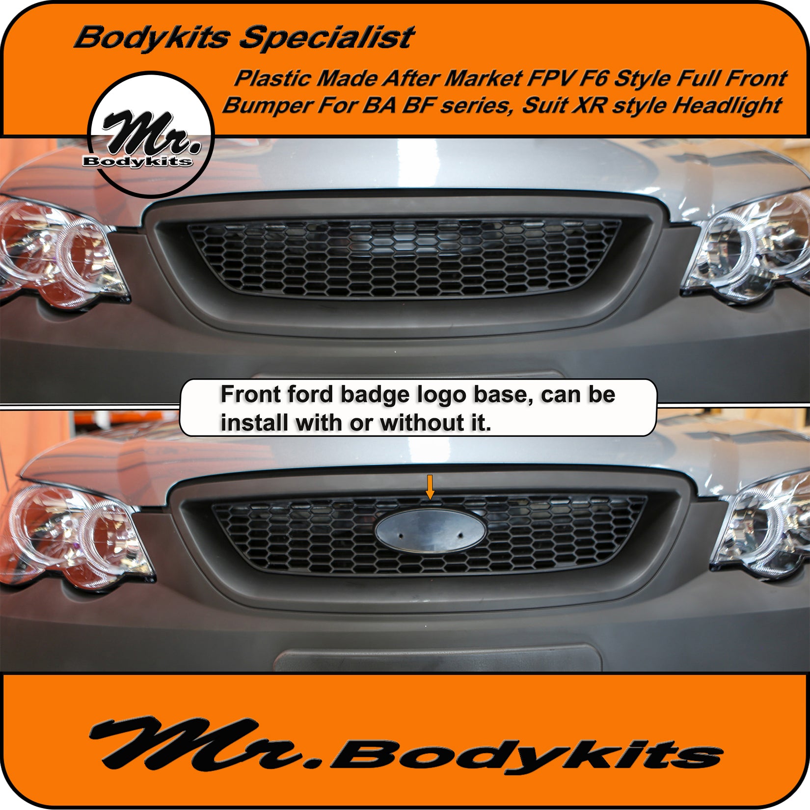 Ford Falcon BA BF Plastic F6 FPV Style Front Bumper For Sedan / Wagon