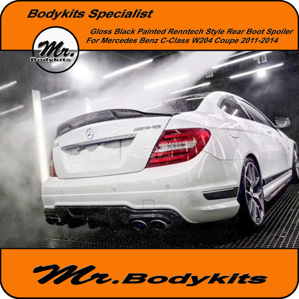 Mercedes-Benz W204 C-Class "Coupe" Gloss Black Painted Renntech Style ...