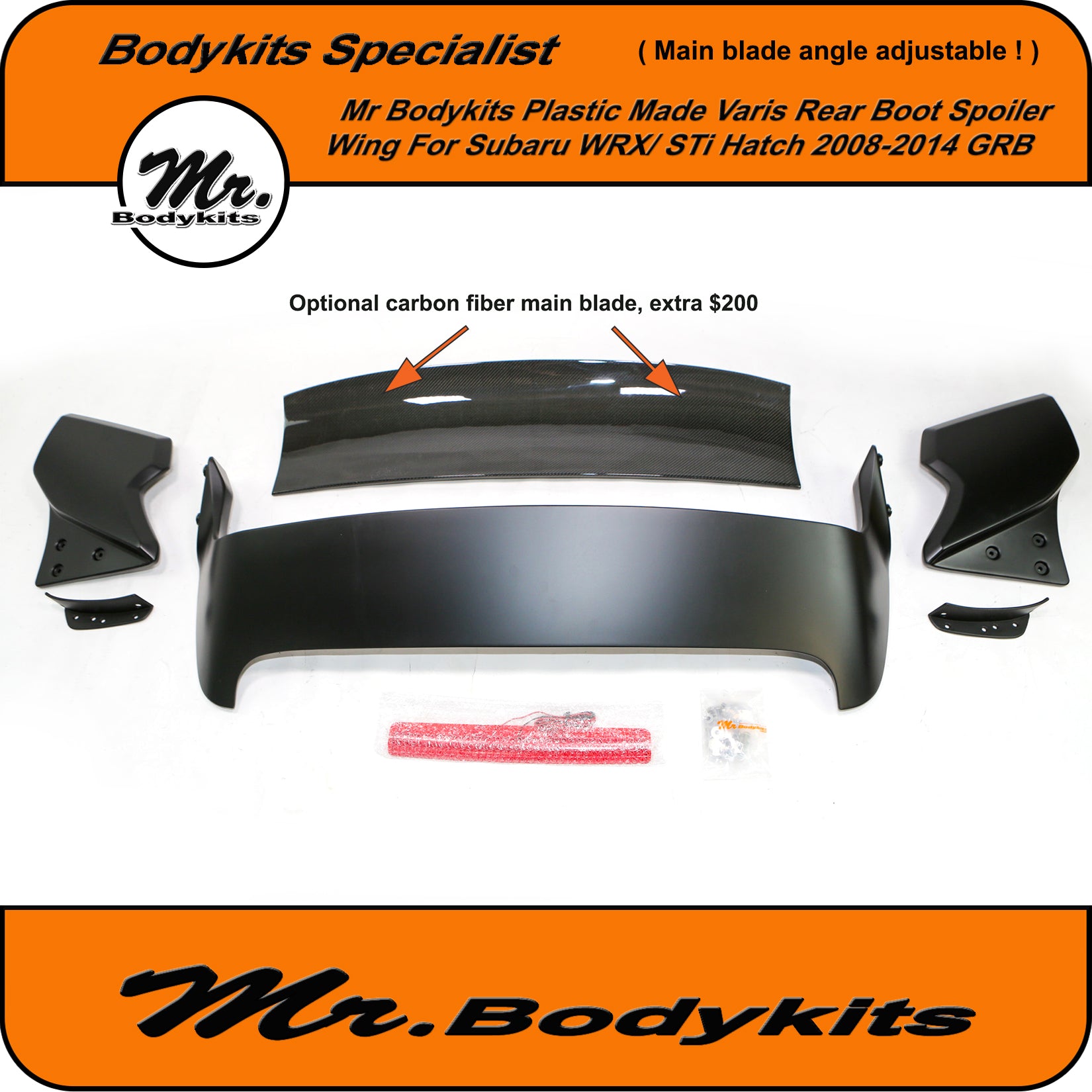 Subaru Impreza WRX /STi 08-14 Hatch G3 Varis Style Rear Boot Spoiler ( - Mr Bodykits