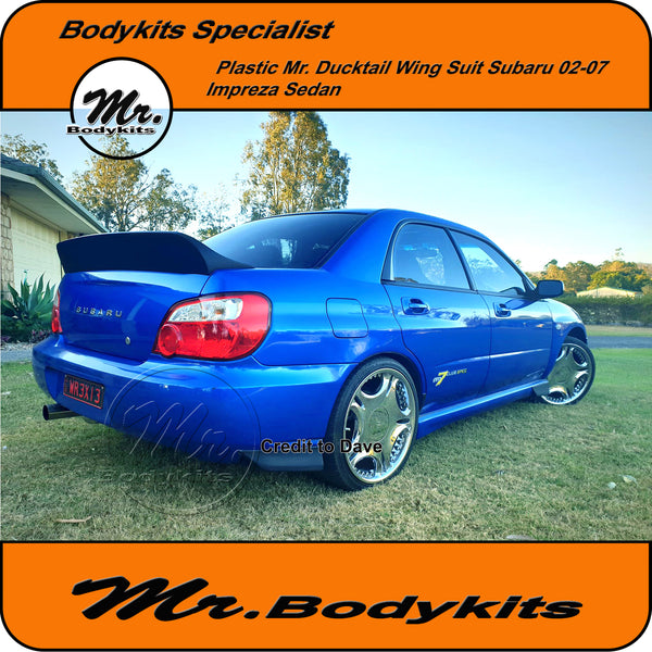 Plastic Ducktail Wing Plastic Rear Boot Spoiler for Subaru Impreza WRX ...
