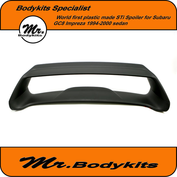 STi Style Plastic Boot Spoiler Wing For Subaru Impreza / WRX GC8 (Vers ...