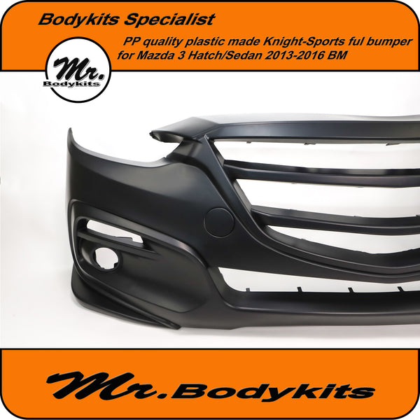 Plastic Knight-Sports Complete Front Bumper For Mazda 3 2013-2016 Seda ...