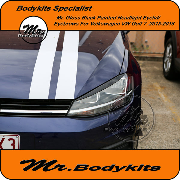 Gloss Black Headlight Eyelid Eyebrow For VW Volkswagen Golf 7 / 7.5 20 ...