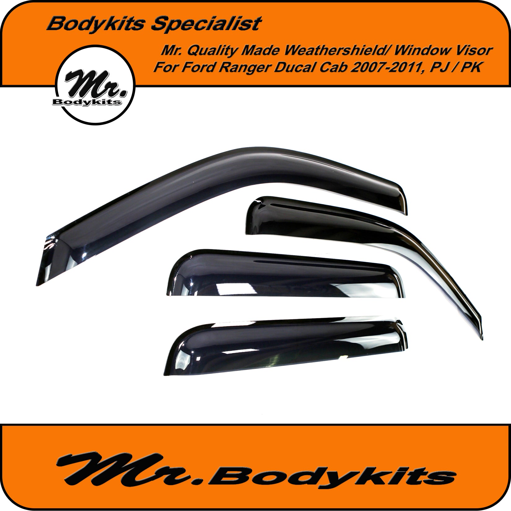 Quality Weathershield Window Visor For Ford Ranger 2007-2011 Dual Cab