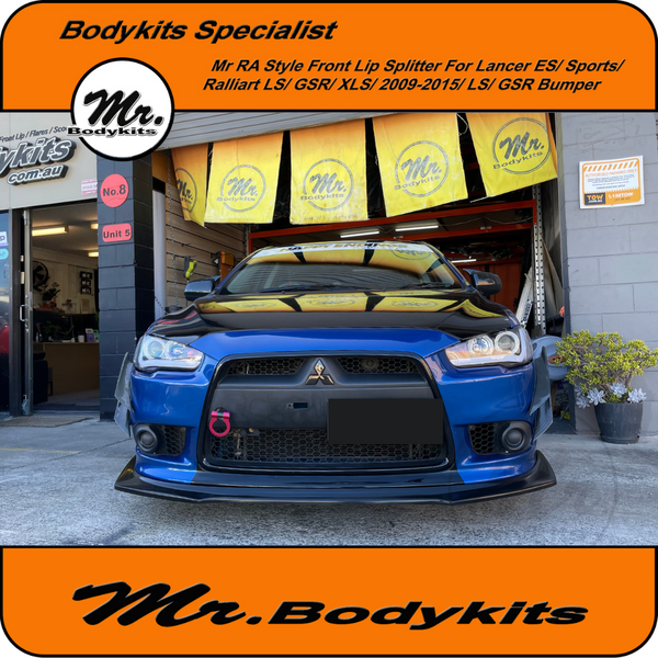Mr. RA Plastic Front bumper splitter lip For Mitsubishi Lancer 2009-20 ...